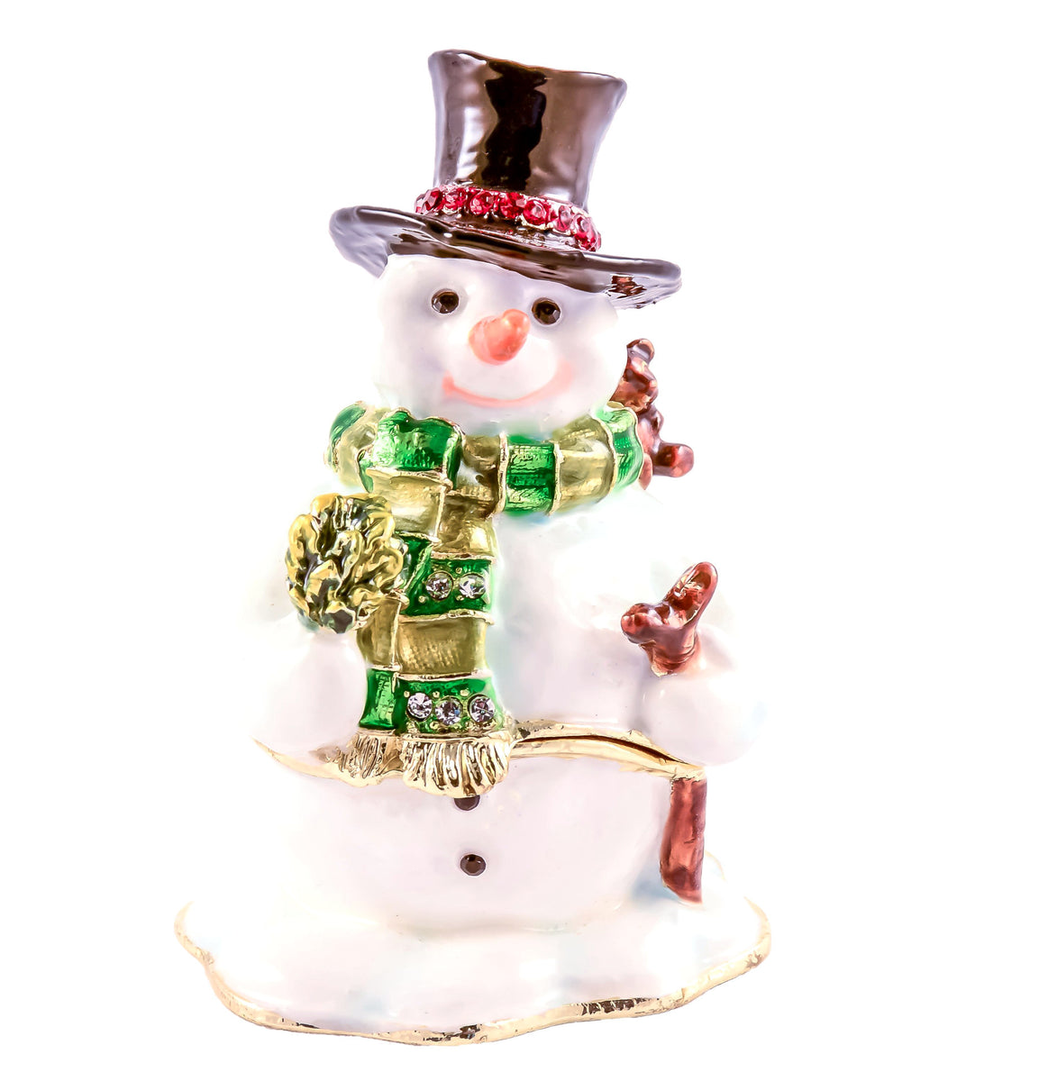 White Snowman Trinket Box. Handmade with Austrian Crystals – Ciel Gifts ...