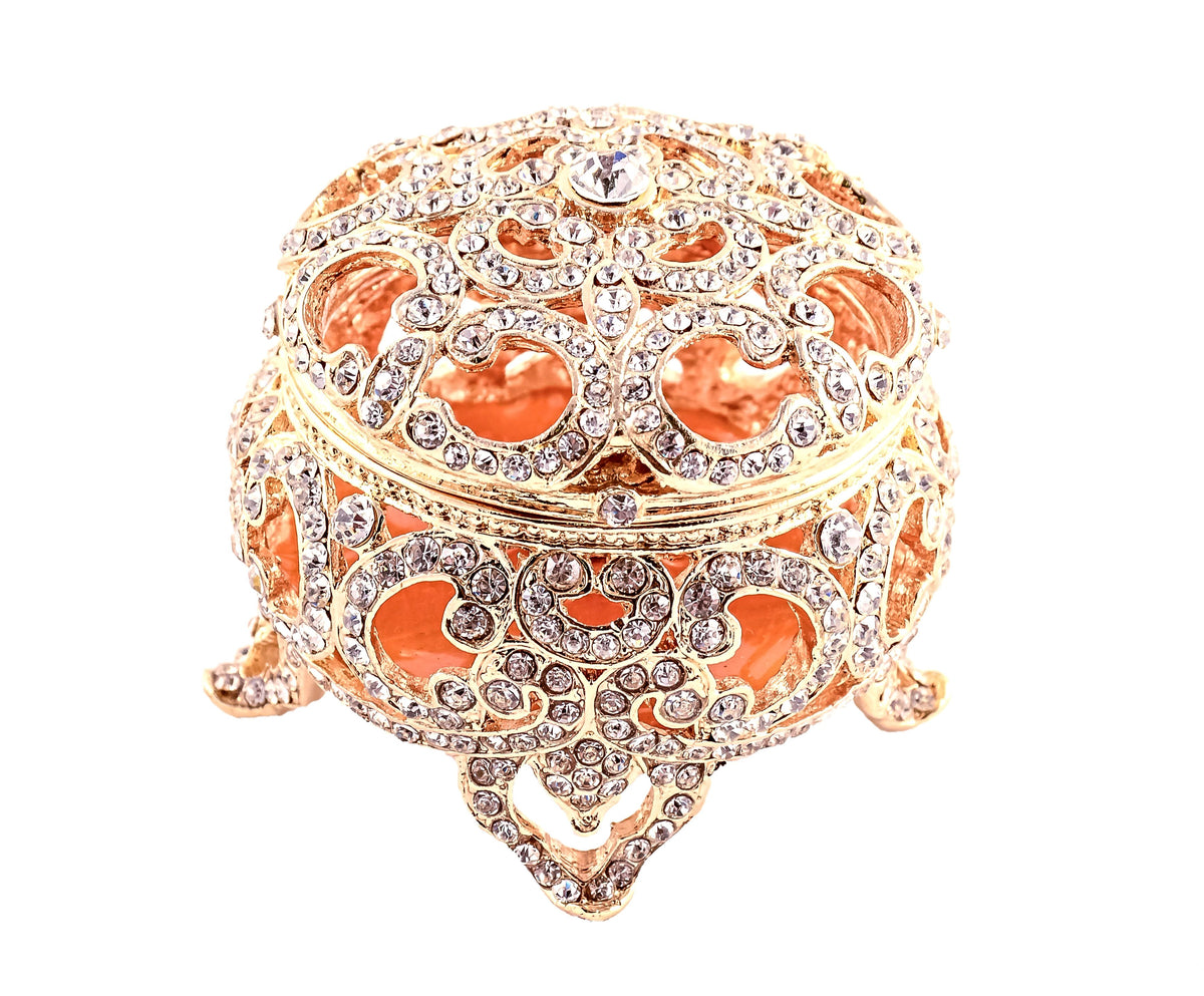 All Jeweled Round Shape Trinket Box. Hand Crafted with Austrian Crysta ...
