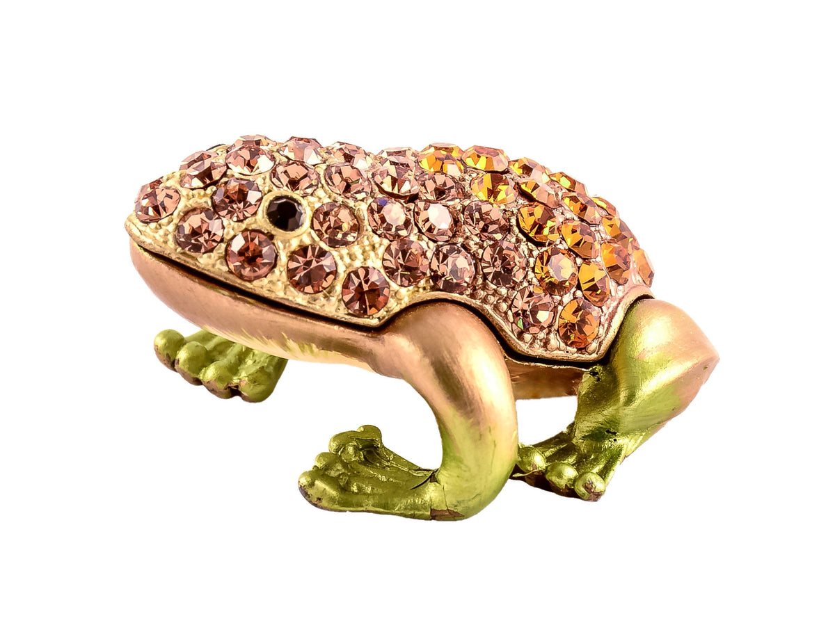 Small All Jeweled Frog Trinket Box. Hand Set Austrian Crystals & Ename ...